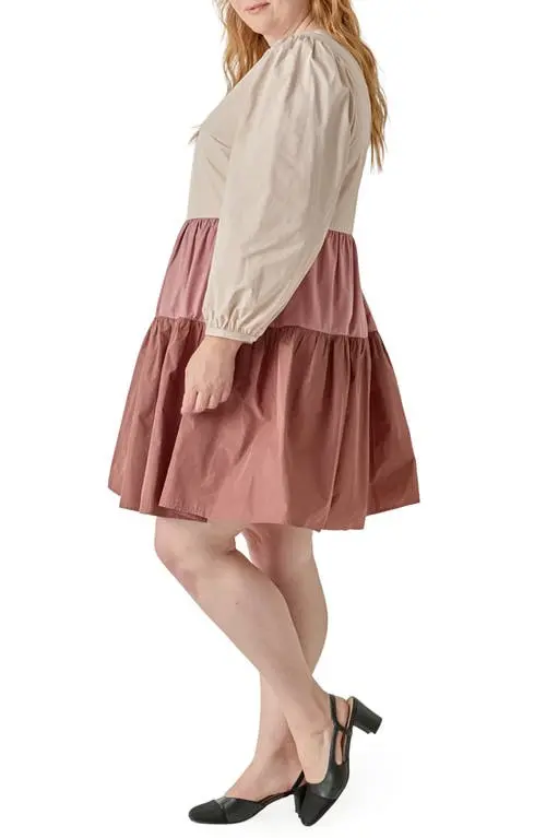 English Factory Colorblock Tiered Minidress