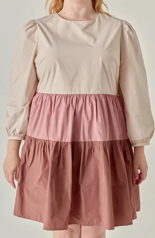 English Factory Colorblock Tiered Minidress