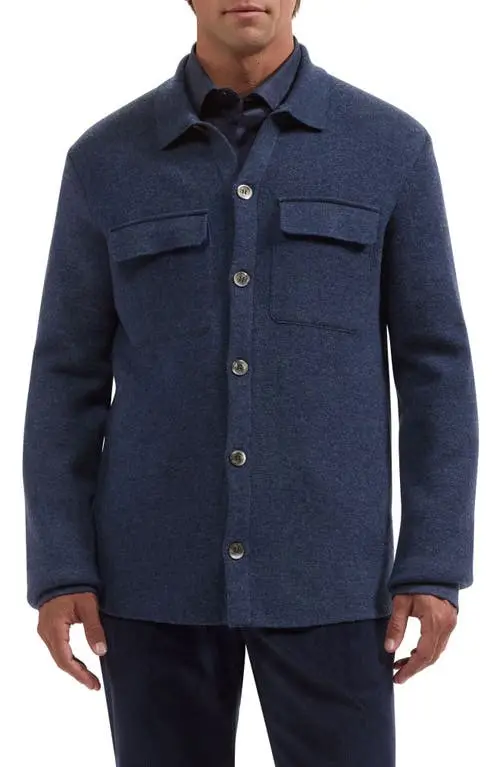 Bugatchi Wool & Cashmere Button-front Cardigan - Navy