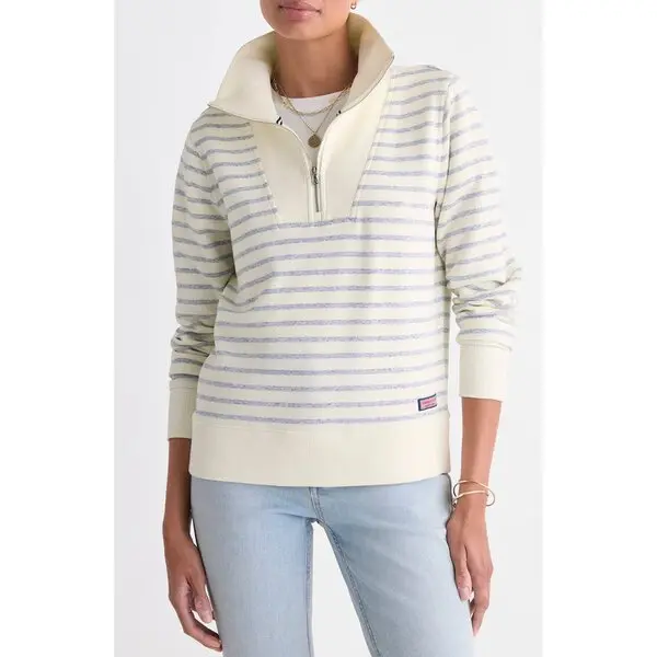 Vineyard Vines Striped Quarter-zip Pullover
