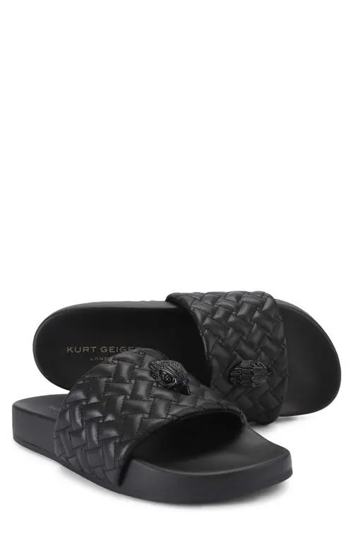 Kurt Geiger Meena Eagle Faux Leather Slide Sandals