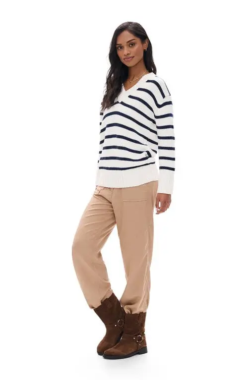 HATLEY Striped V-neck Sweater