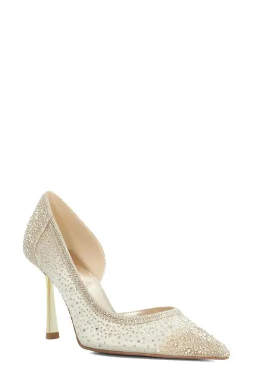 Dune London Cristelle Embellished Pointed Toe D'orsay Pumps - Gold