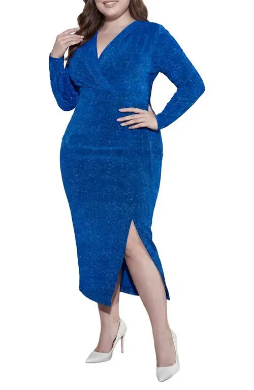 STANDARDS & PRACTICES Glitter Knit Long Sleeve Body-con Dress