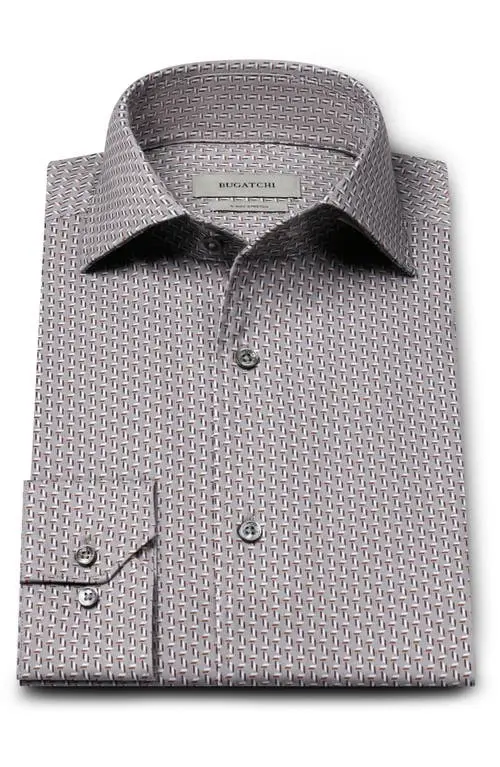 Bugatchi Devon Ooohcotton® Geo Print Button-up Shirt - Cement
