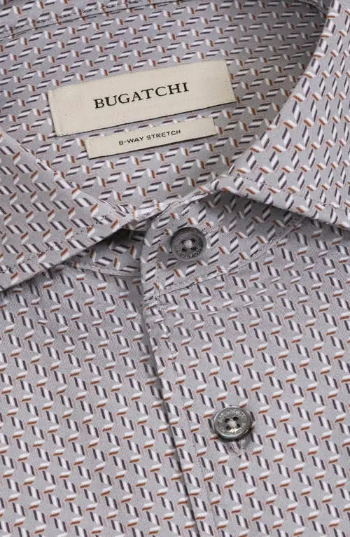 Bugatchi Devon Ooohcotton® Geo Print Button-up Shirt - Cement