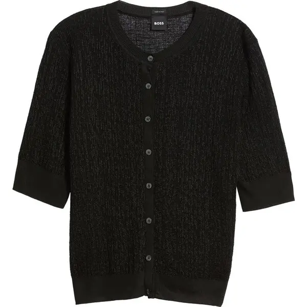 BOSS Fialora Crewneck Cardigan - Black
