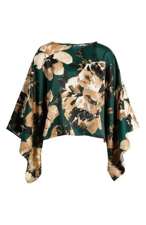 Anne Klein Bateau Neck Dolman Sleeve Cape Top