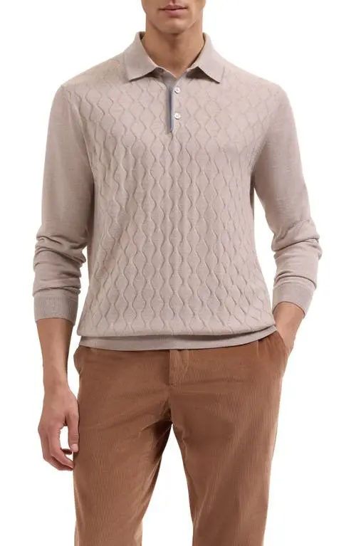 Bugatchi Silk & Merino Wool Polo Sweater - Cashmere