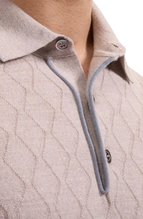 Bugatchi Silk & Merino Wool Polo Sweater - Cashmere