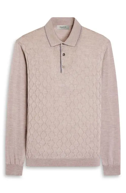 Bugatchi Silk & Merino Wool Polo Sweater - Cashmere