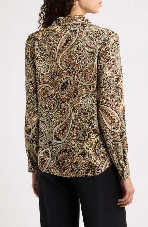 Elie Tahari The Pria Silk Blend Printed Shirt