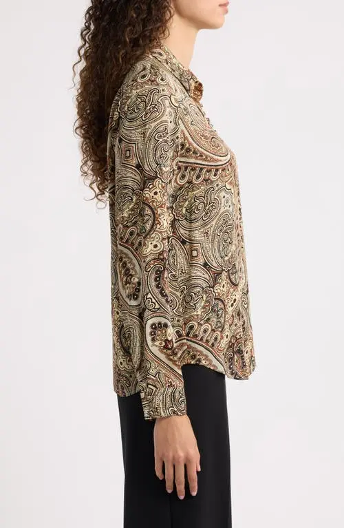 Elie Tahari The Pria Silk Blend Printed Shirt
