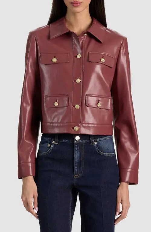 Alice + Olivia Alex Faux Leather Jacket - Cognac