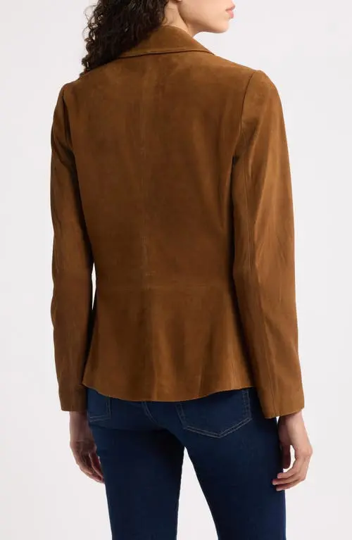 Elie Tahari Adeline Suede Leather Fringe Jacket