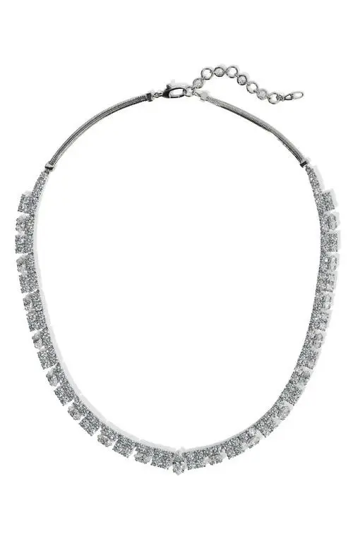 Nadri Twinnie Cubic Zirconia Collar Necklace - Rhodium