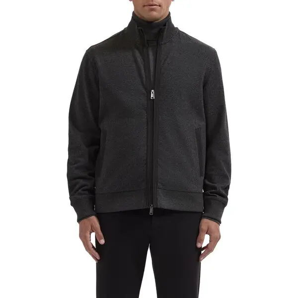 Bugatchi Full Zip Mock Neck Cardigan