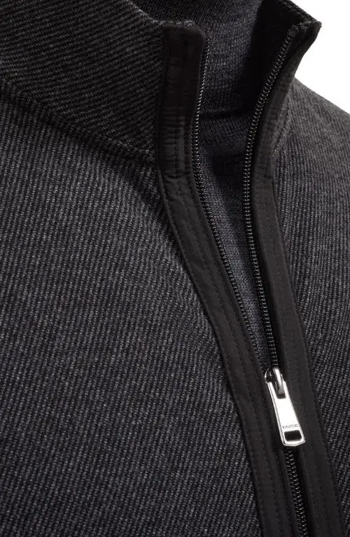 Bugatchi Full Zip Mock Neck Cardigan