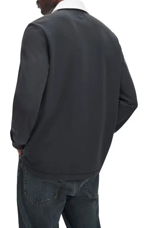 Rag & Bone Classic Long Sleeve Pima Cotton Piqué Rugby Polo