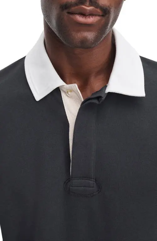 Rag & Bone Classic Long Sleeve Pima Cotton Piqué Rugby Polo