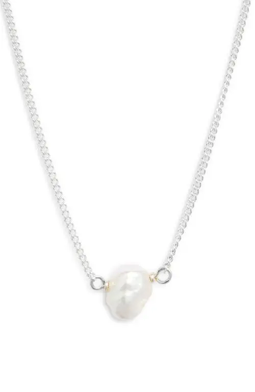 CHILD OF WILD Keishi Pearl Drop Necklace - Silver