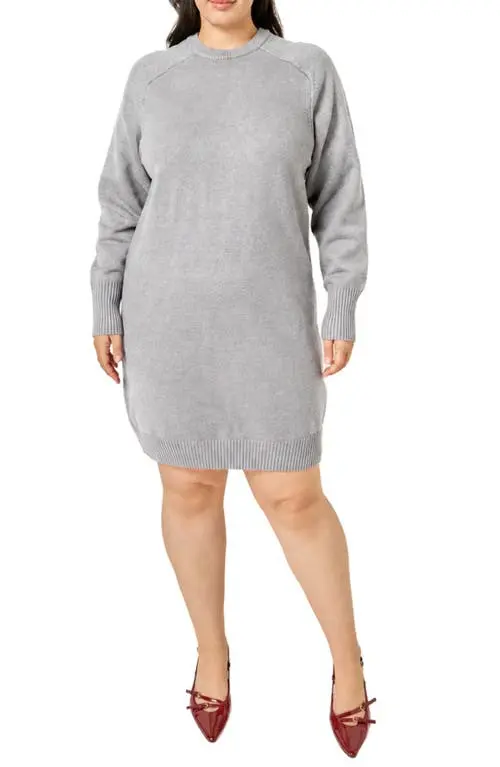 English Factory Knit Mini Dress - Heather Grey