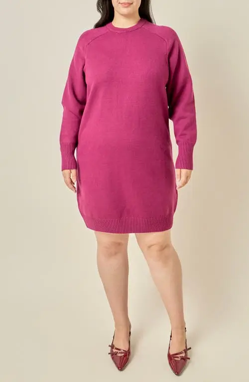 English Factory Knit Minidress - Wine