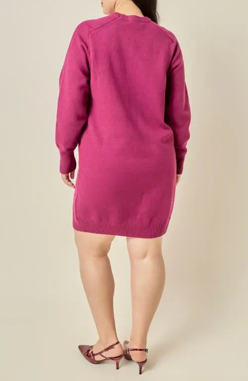English Factory Knit Minidress - Wine