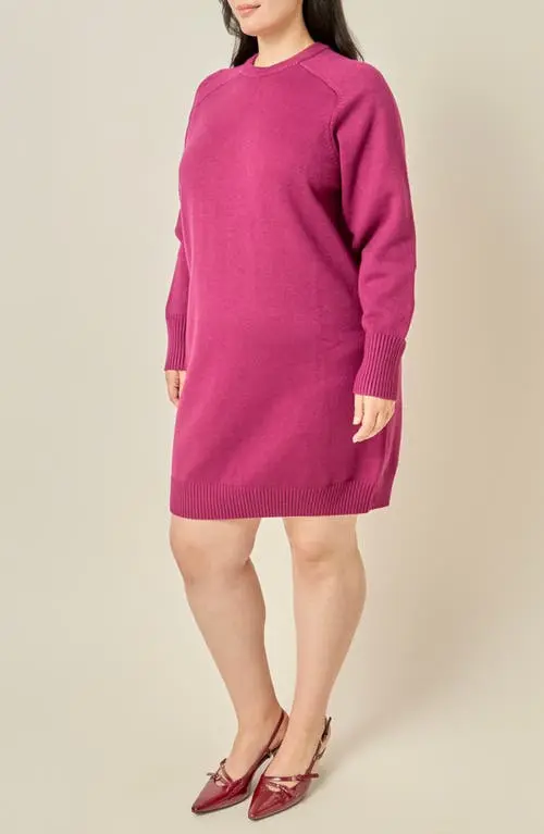 English Factory Knit Minidress - Wine