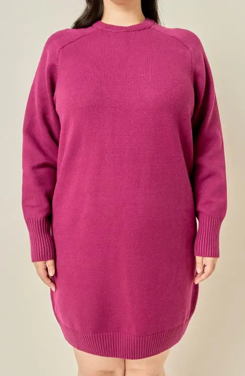 English Factory Knit Minidress - Wine