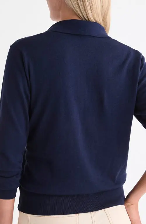Vineyard Vines Cotton And Cashmere Polo Sweater - Nautical Navy