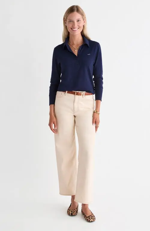 Vineyard Vines Cotton And Cashmere Polo Sweater - Nautical Navy