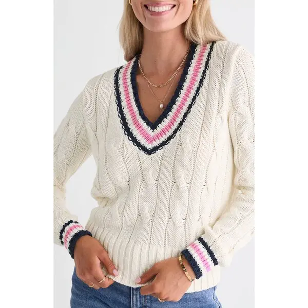 Vineyard Vines Varsity Cable Knit Sweater