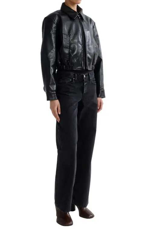 AGOLDE Nahla Cropped Recycled Leather Blend Jacket