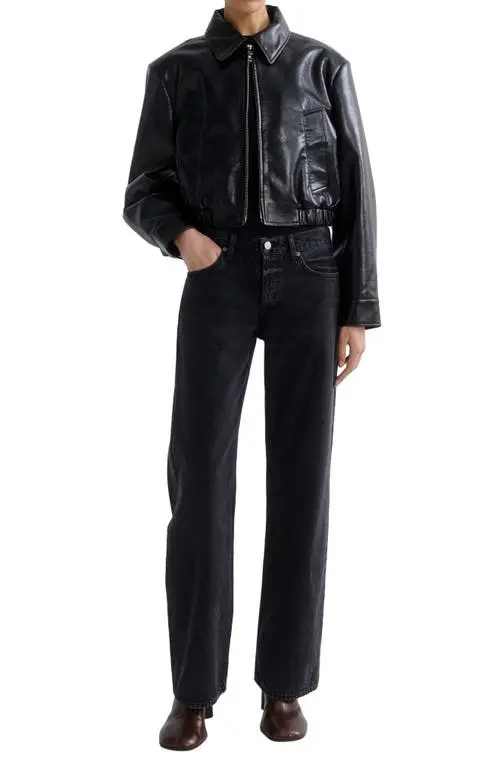 AGOLDE Nahla Cropped Recycled Leather Blend Jacket