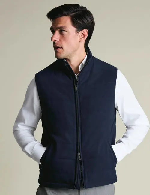 CHARLES TYRWHITT Flannel Quilted Gilet