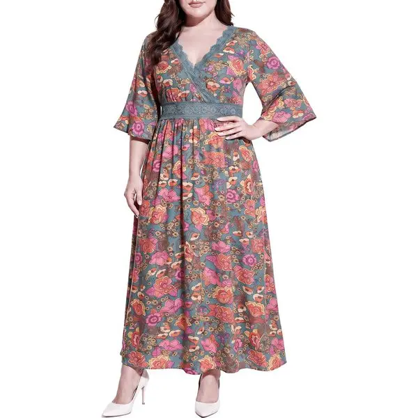 STANDARDS & PRACTICES Lace Detail Maxi Dress