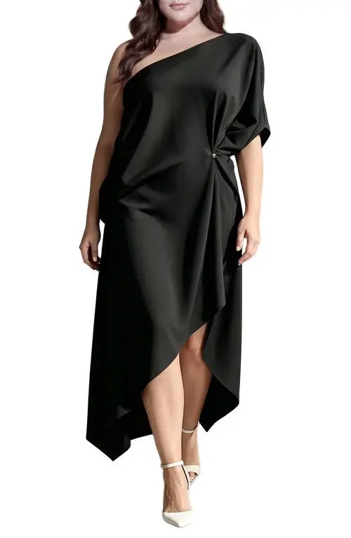 STANDARDS & PRACTICES Asymmetrical One-shoulder High-low Dress - Black
