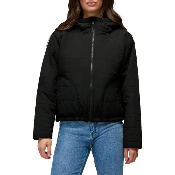 Prana Encinitas Quilted Bomber Jacket - Black