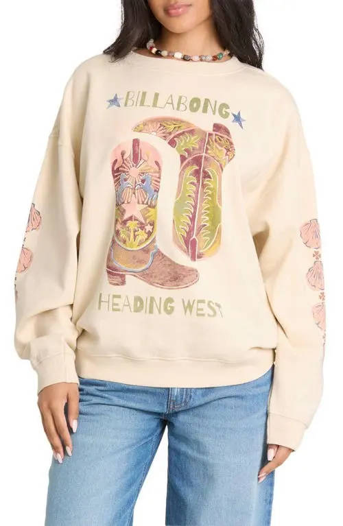 BILLABONG Ride In Graphic Sweatshirt - White Cap
