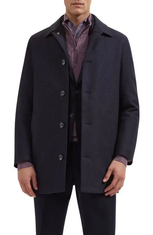 Bugatchi Wool Blend Button Front Car Coat
