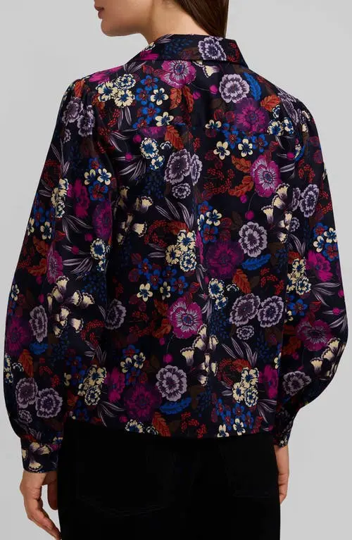 Foxcroft Alix Long Sleeve Autumn Floral Poplin Top
