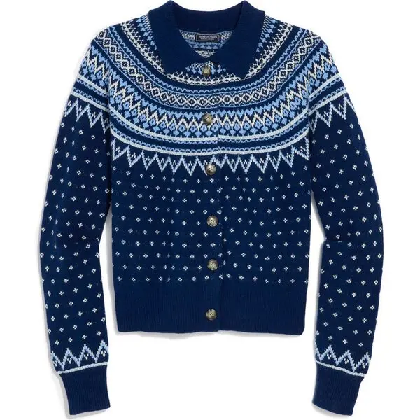 Vineyard Vines Fair Isle Polo Cardigan