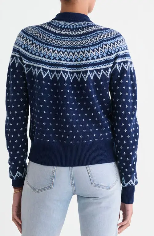 Vineyard Vines Fair Isle Polo Cardigan - Nautical Navy