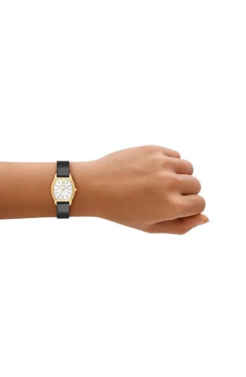 Tory Burch The Small Eleanor Small Curve Leather Strap Watch