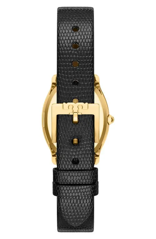 Tory Burch The Small Eleanor Small Curve Leather Strap Watch