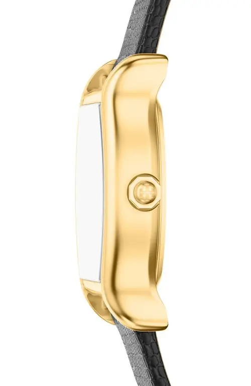 Tory Burch The Small Eleanor Small Curve Leather Strap Watch