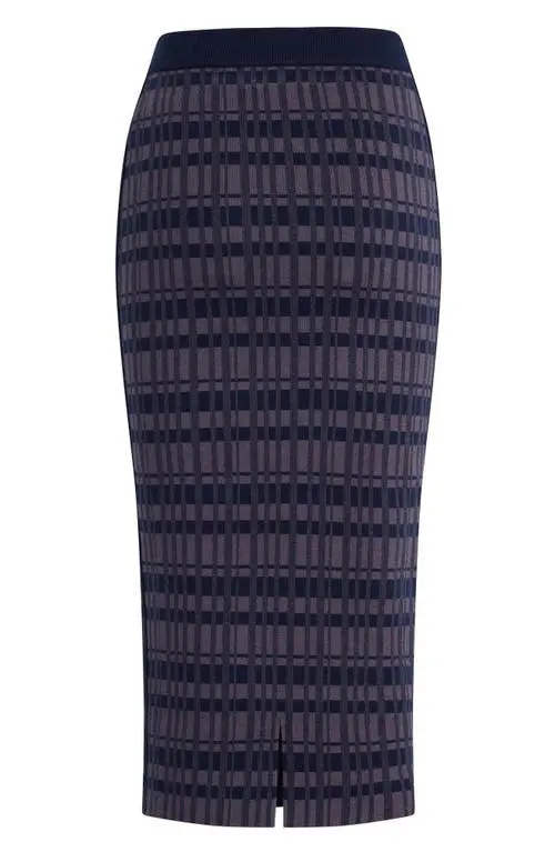 FAVORITE DAUGHTER Draper Midi Skirt - Navy Plaid