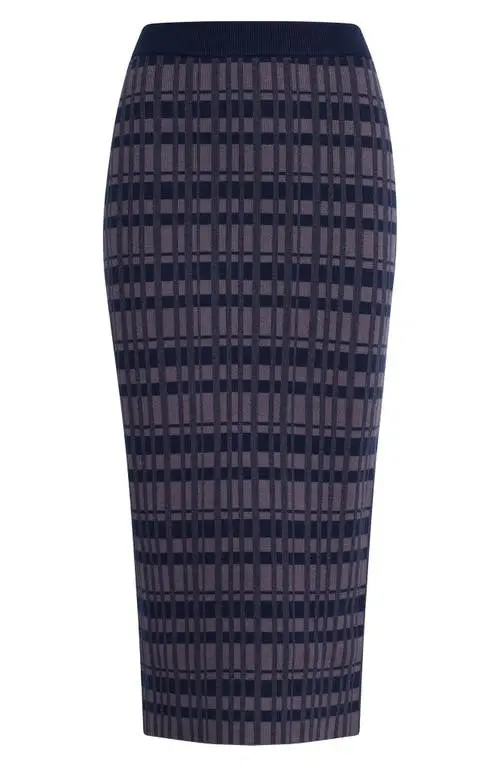 FAVORITE DAUGHTER Draper Midi Skirt - Navy Plaid
