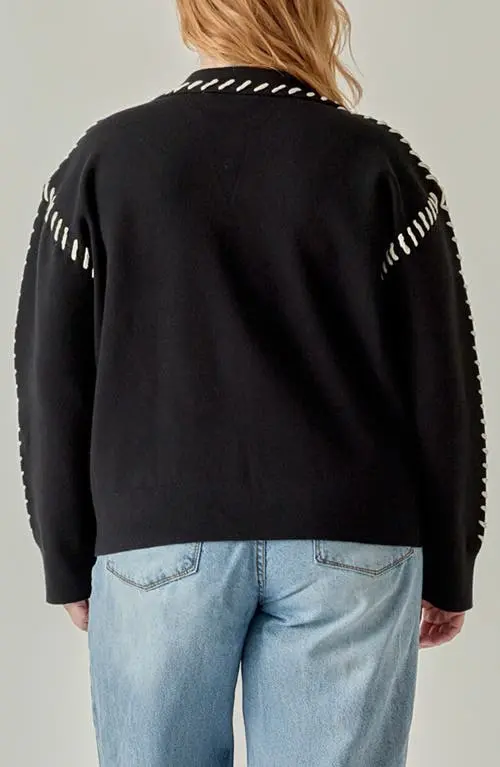 English Factory Blanket Stitch Detail Knit Top